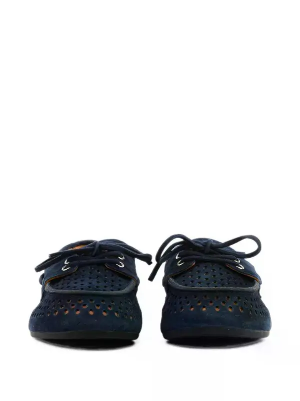TORAL SHOES Karmel Perforated Suede Boat Shoes