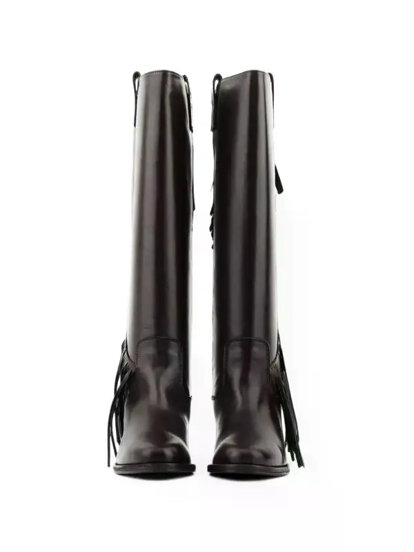 PAUL WARMER Fringe-trim Leather Boots