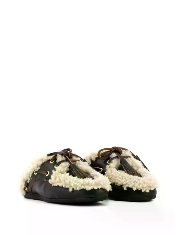 TORAL SHOES Killian Shearling-trim Tassel Mules
