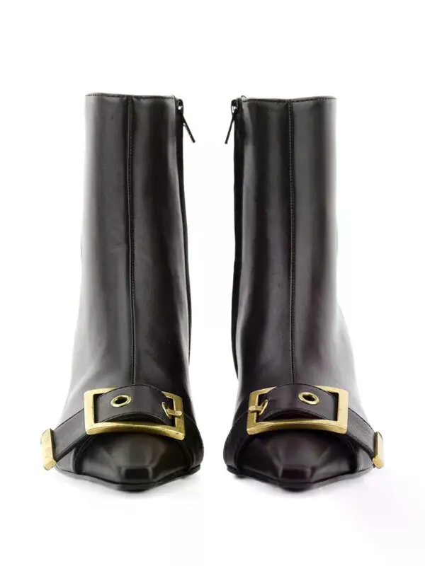 PAUL WARMER Buckle-detail Square-toe Ankle Boots