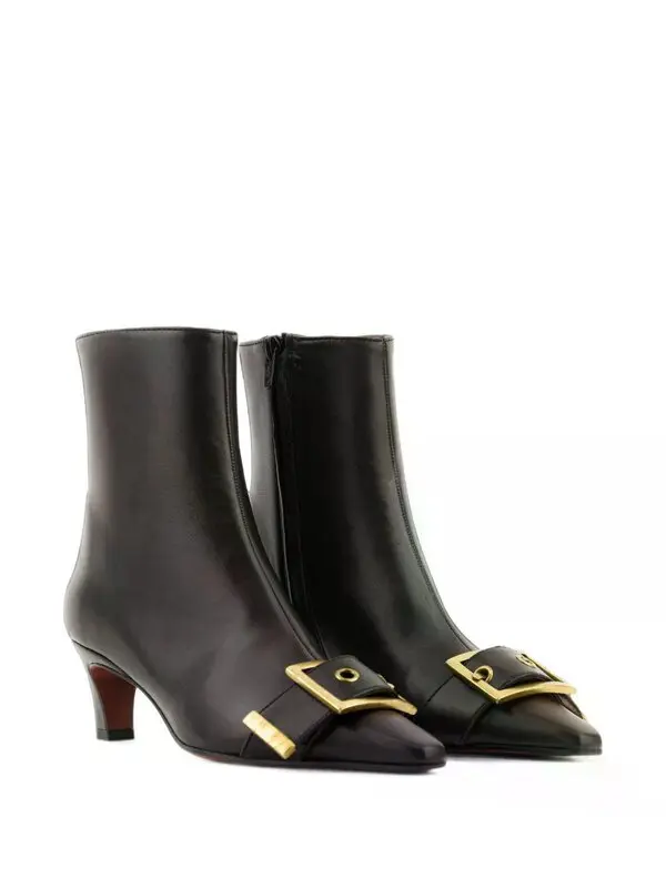 PAUL WARMER Buckle-detail Square-toe Ankle Boots