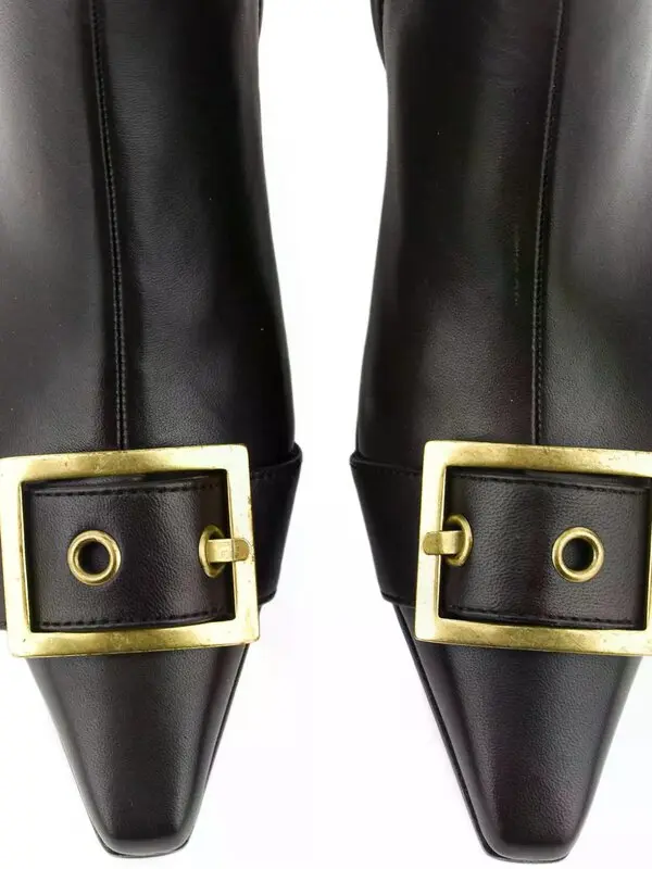 PAUL WARMER Buckle-detail Square-toe Ankle Boots