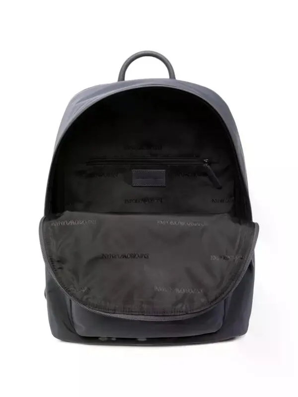 Emporio Armani Logo-plaque Zip-fastening Backpack - Grey