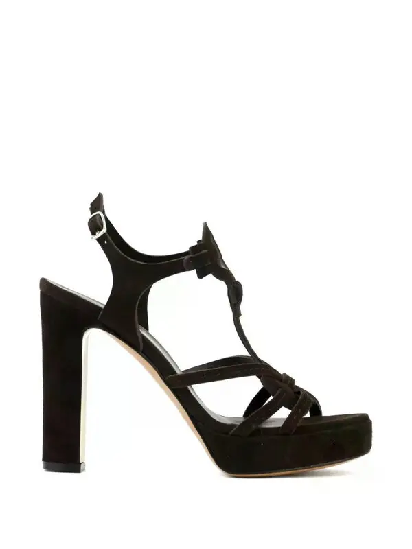 PAUL WARMER Suede Platform Sandals - Brown