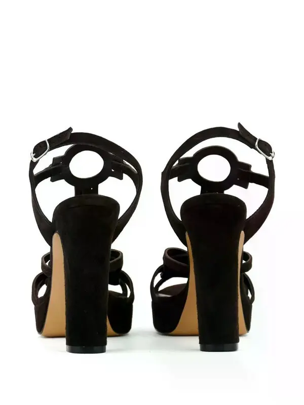 PAUL WARMER Suede Platform Sandals - Brown