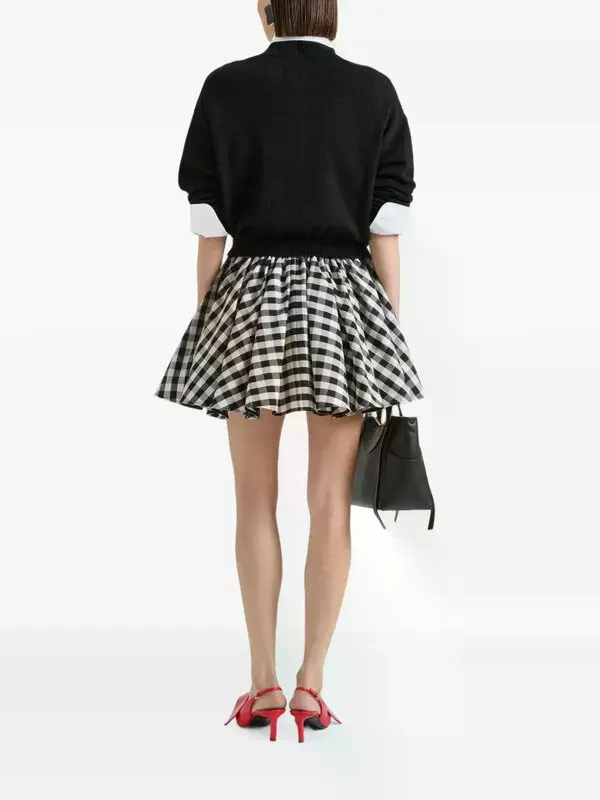 Givenchy Mini Pleated Skirt In Checked Cotton