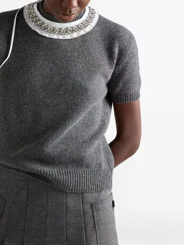Prada Short-sleeved Wool And Cashmere Sweater
