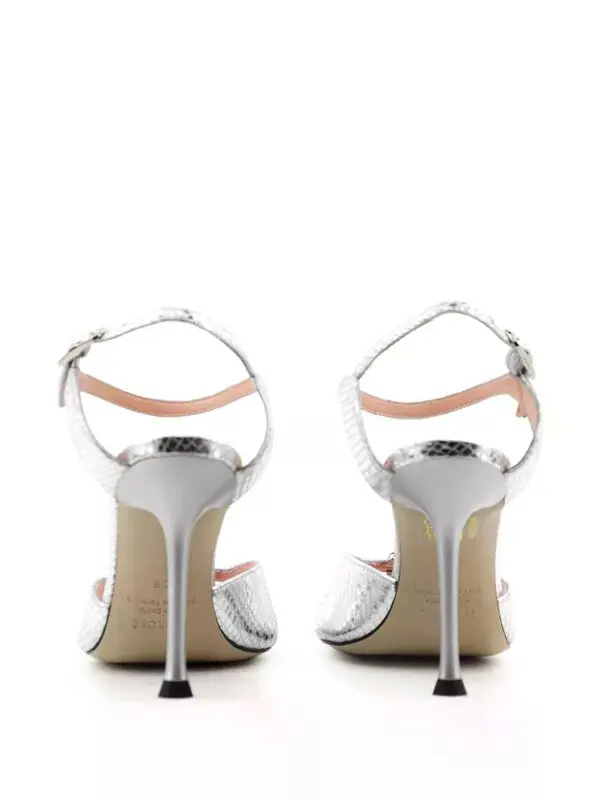 MOROBÉ Mimi Snakeskin-effect Logo-plaque Sandals