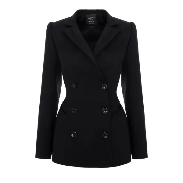 AVENUE N°29 Hourglass Double Breasted Wool Blazer