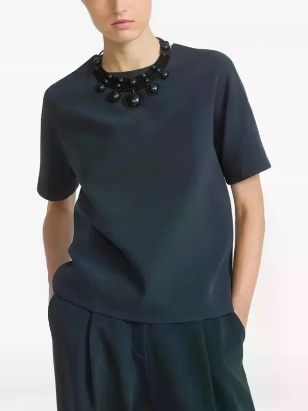 YVES SALOMON Silk Crew-neck Blouse