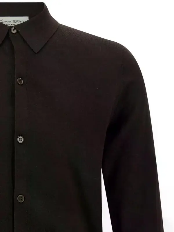 LARMERI STUDIO Button-up Long-sleeved Polo Shirt