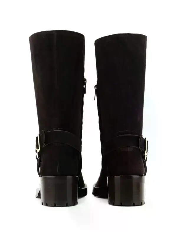 PAUL WARMER Biker Buckle-detail Suede Boots