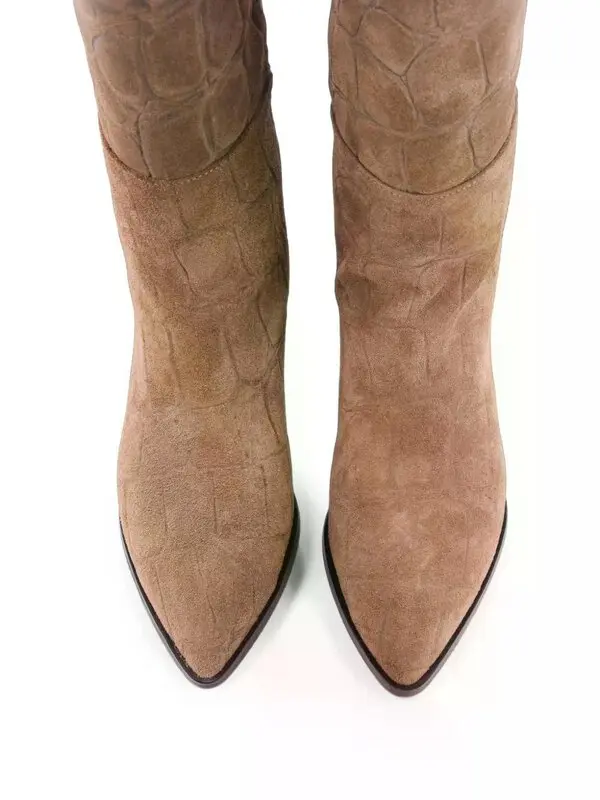 TORAL SHOES Country Crocodile-effect Suede Boots