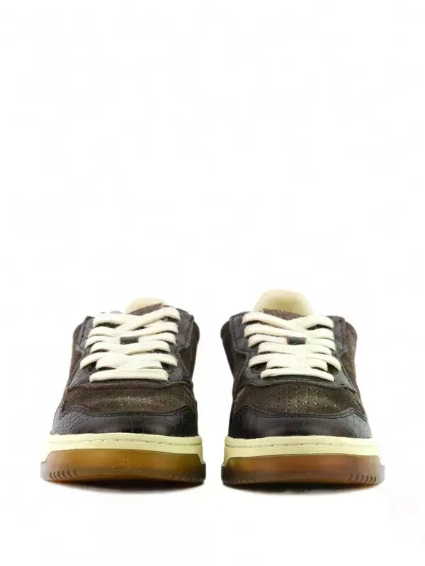 AUTRY Medalist Low Crocodile-effect Sneakers - Brown