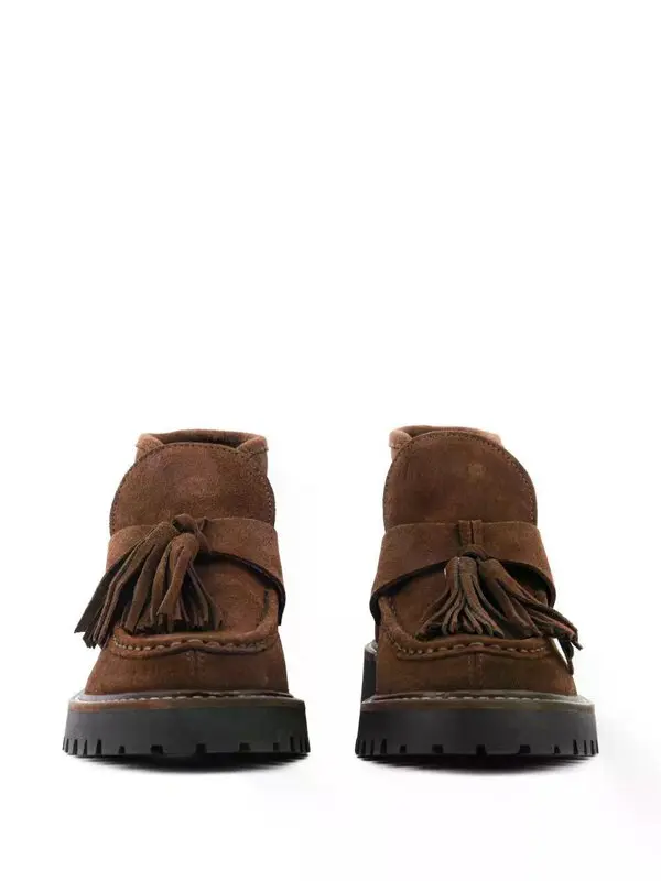 POSA Aosta Tassel-detail Suede Ankle Boots