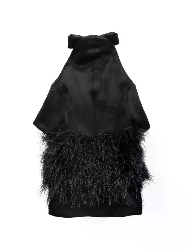 Vaquera Feather-trim Bow-detail Dress