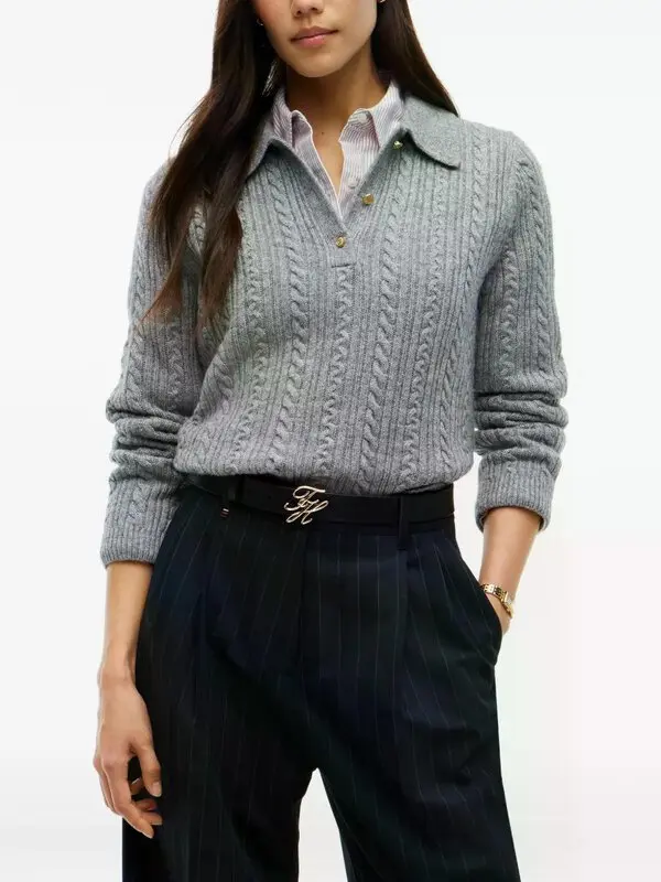 Tommy Hilfiger Cable-knit Polo-collar Sweater