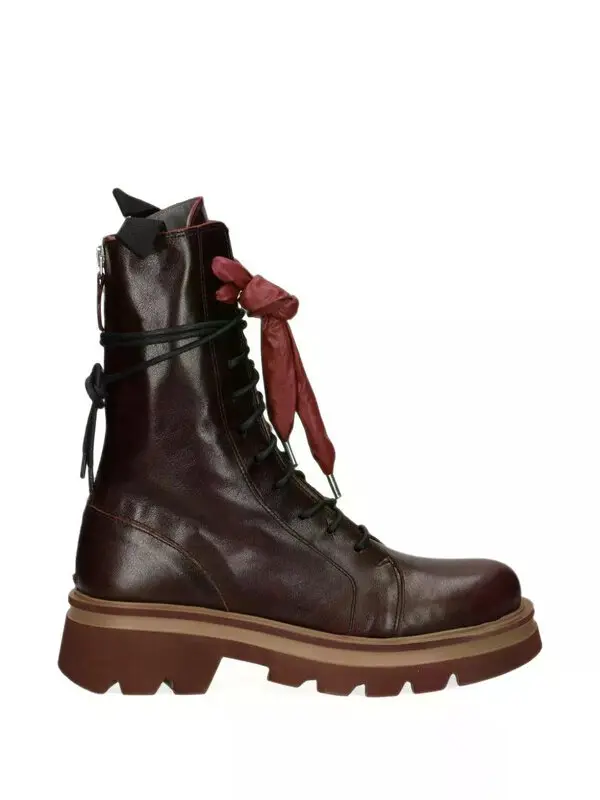 PATRIZIA BONFANTI Scorpio Lace-up Leather Ankle Boots