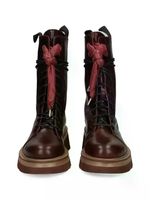 PATRIZIA BONFANTI Scorpio Lace-up Leather Ankle Boots