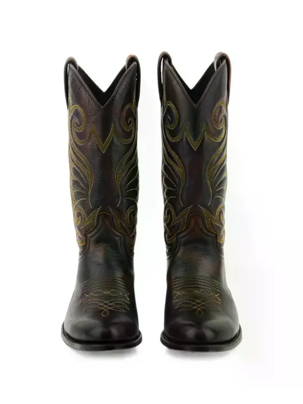 PAUL WARMER Leather Cowboy Boots