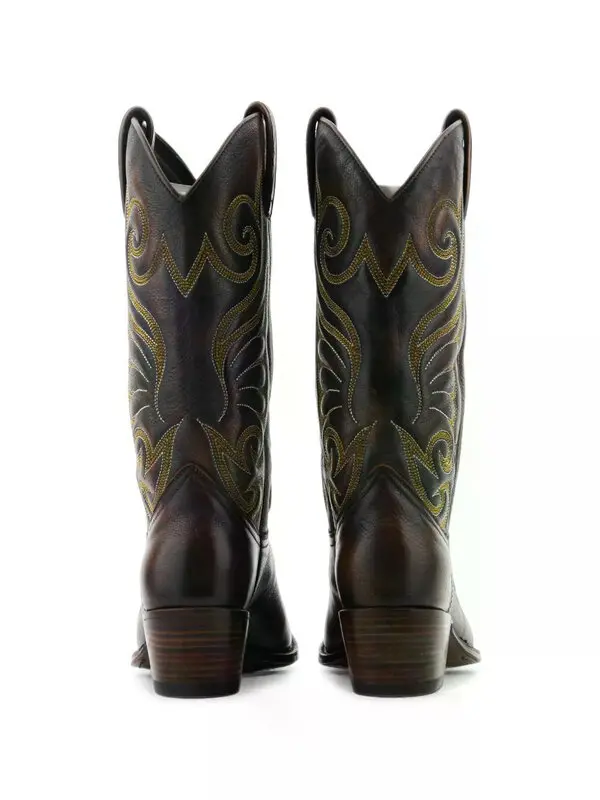 PAUL WARMER Leather Cowboy Boots