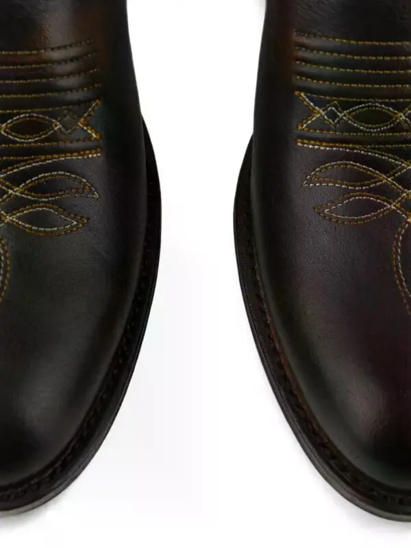 PAUL WARMER Leather Cowboy Boots