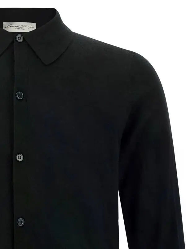LARMERI STUDIO Button-up Long-sleeve Polo Shirt