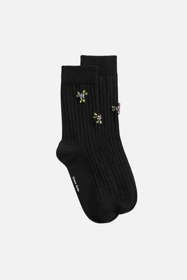 Simone Rocha Merino Silk Ankle Socks With Emb - Multicolor