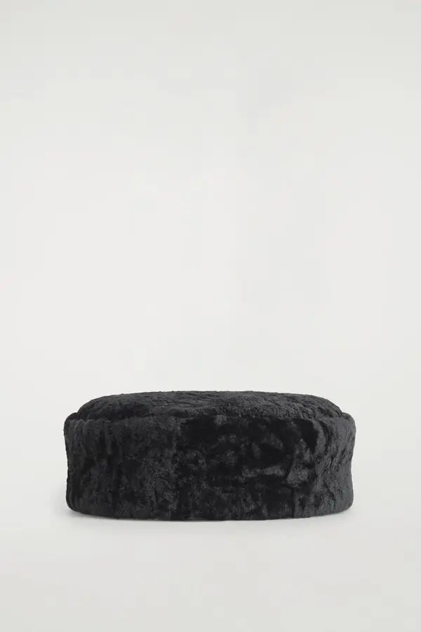 COS Shearling Pillbox Hat