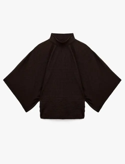 KOTON High Neck Textured Blouse