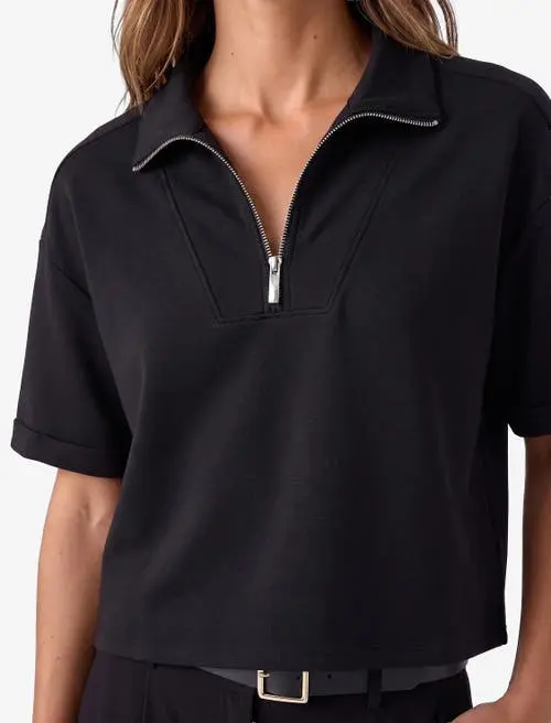 KOTON Regular Fit Modal Blend Short Sleeve Half Zip Polo T-shirt