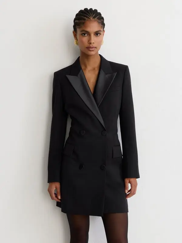 REISS Annika Double-breasted Tuxedo Mini Dress