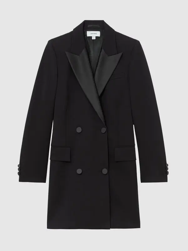REISS Annika Double-breasted Tuxedo Mini Dress