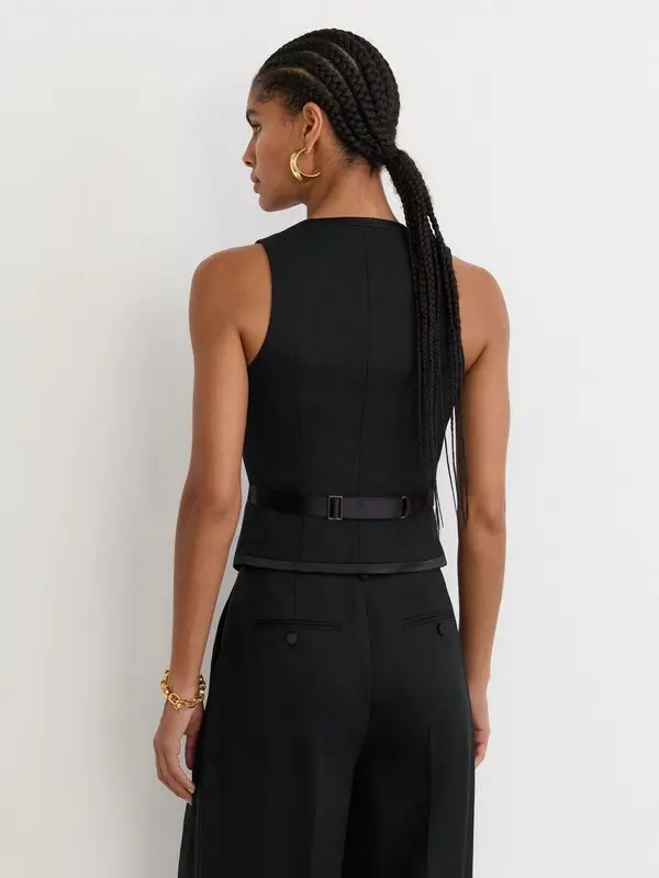 REISS Dakota Wool-blend Tailored Tuxedo Waistcoat