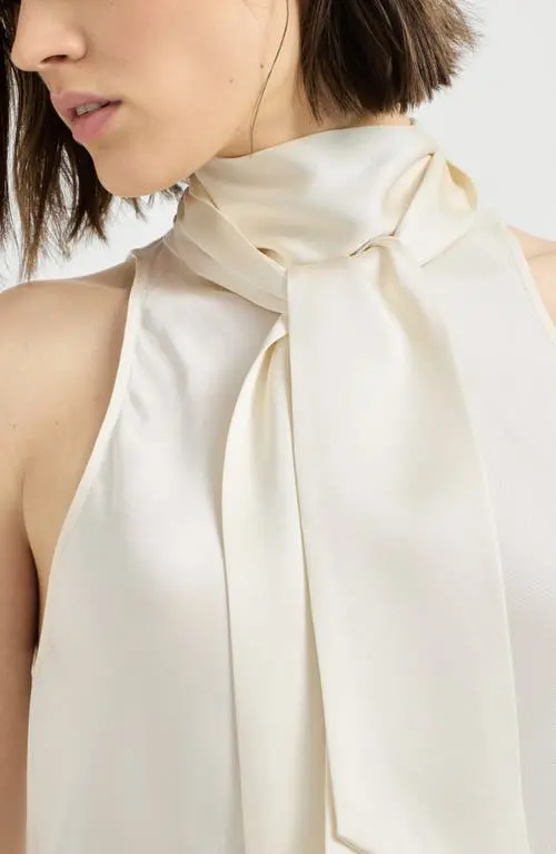 Brunello Cucinelli Silk Satin Top With Monili