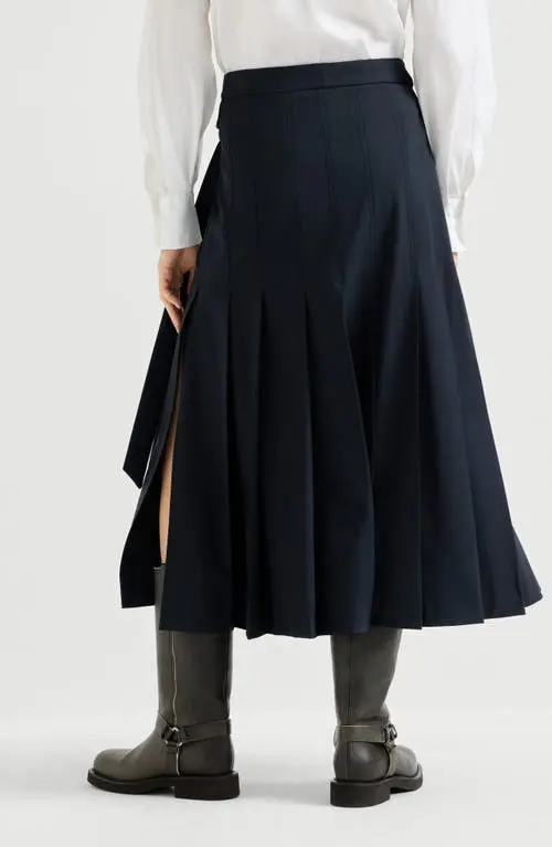 Brunello Cucinelli Tropical Luxury Wool Kilt Skirt