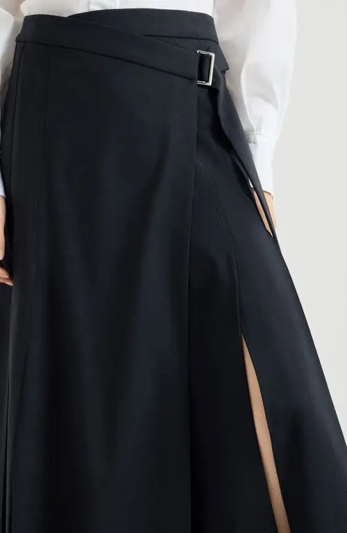 Brunello Cucinelli Tropical Luxury Wool Kilt Skirt