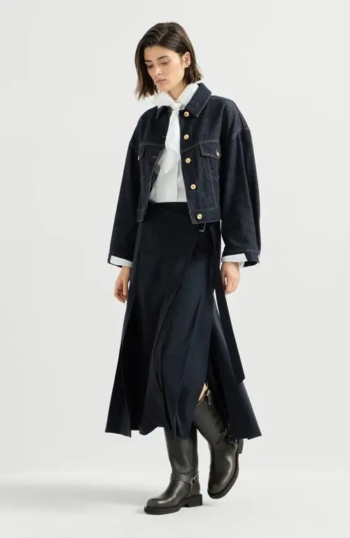 Brunello Cucinelli Tropical Luxury Wool Kilt Skirt
