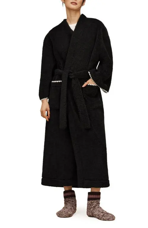 UGG Linet Oversized Plush Fleece Robe - Black