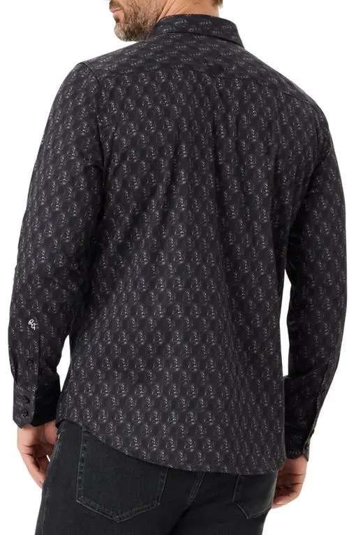Robert Graham Fighting Chance Long Sleeve Stretch Cotton Shirt - Black