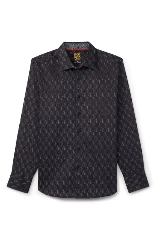 Robert Graham Fighting Chance Long Sleeve Stretch Cotton Shirt - Black