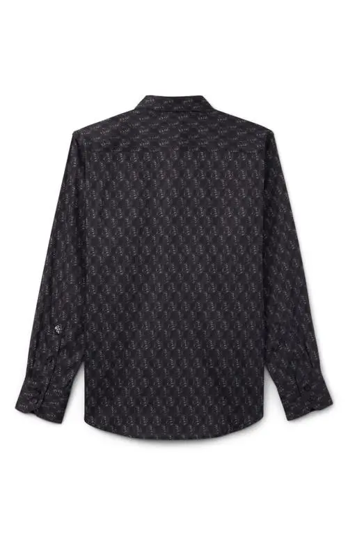 Robert Graham Fighting Chance Long Sleeve Stretch Cotton Shirt - Black