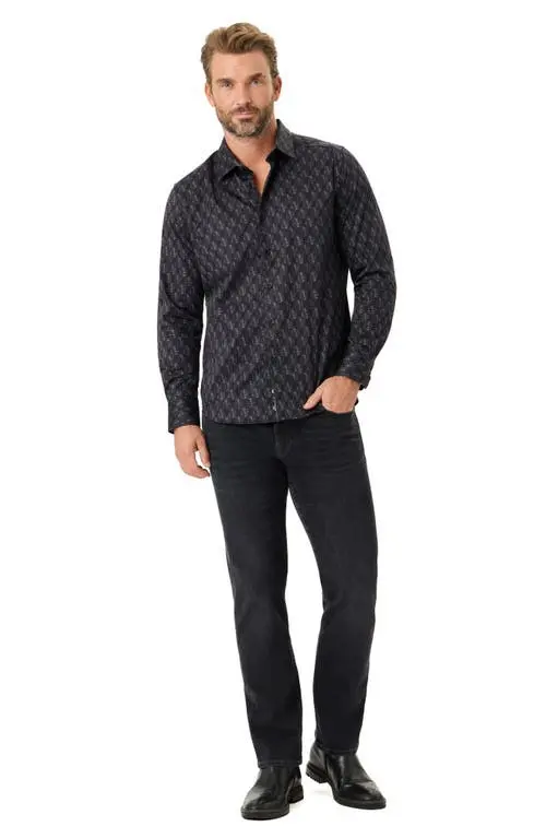 Robert Graham Fighting Chance Long Sleeve Stretch Cotton Shirt - Black