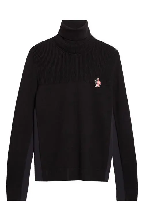 Moncler Mixed Media Turtleneck Sweater