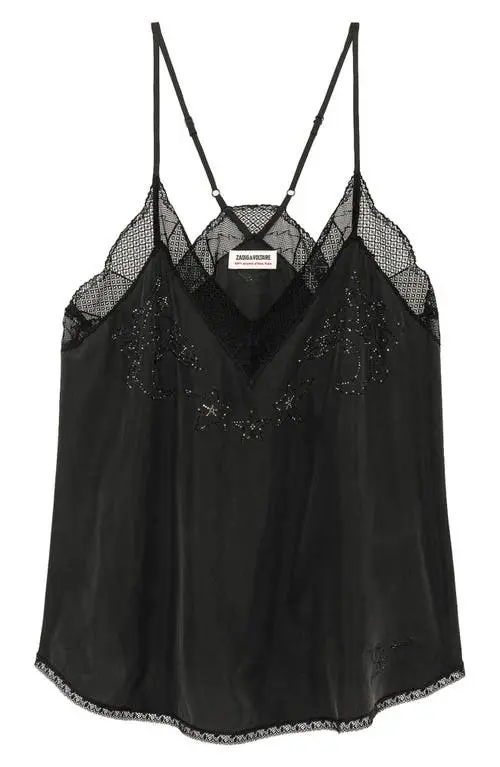 ZADIG & VOLTAIRE Christy Silk Strass Paisley Camisole