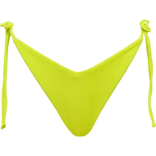 VYB SWIM Love Triangle Ryan Tie Side Bikini Bottom - Chartreuse
