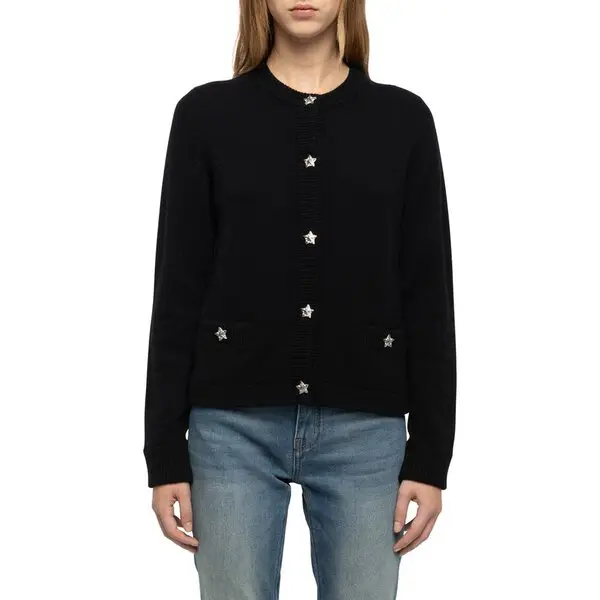 Zadig&Voltaire Marcya Crystal Star Button Cashmere Cardigan