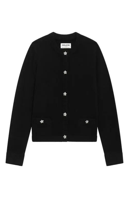 Zadig&Voltaire Marcya Crystal Star Button Cashmere Cardigan