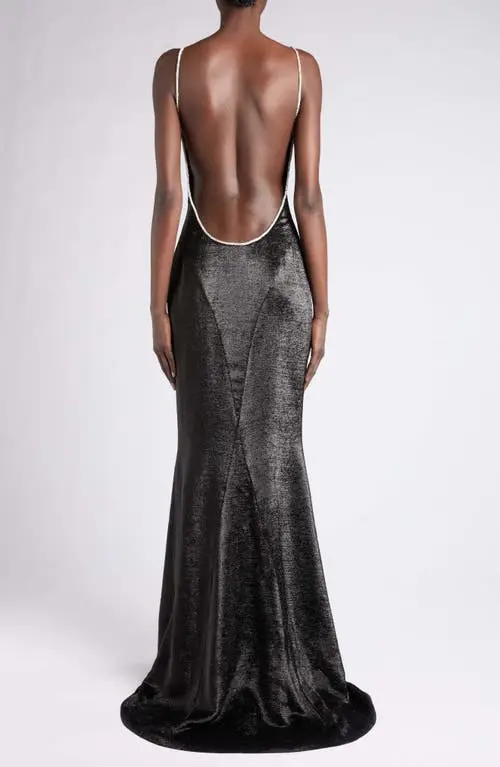 TOM FORD Crystal Chain Silk Blend Evening Gown
