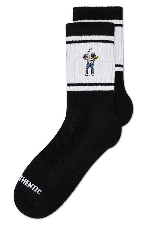 EASTSIDE GOLF Retro Striped Calf Socks - Black/white